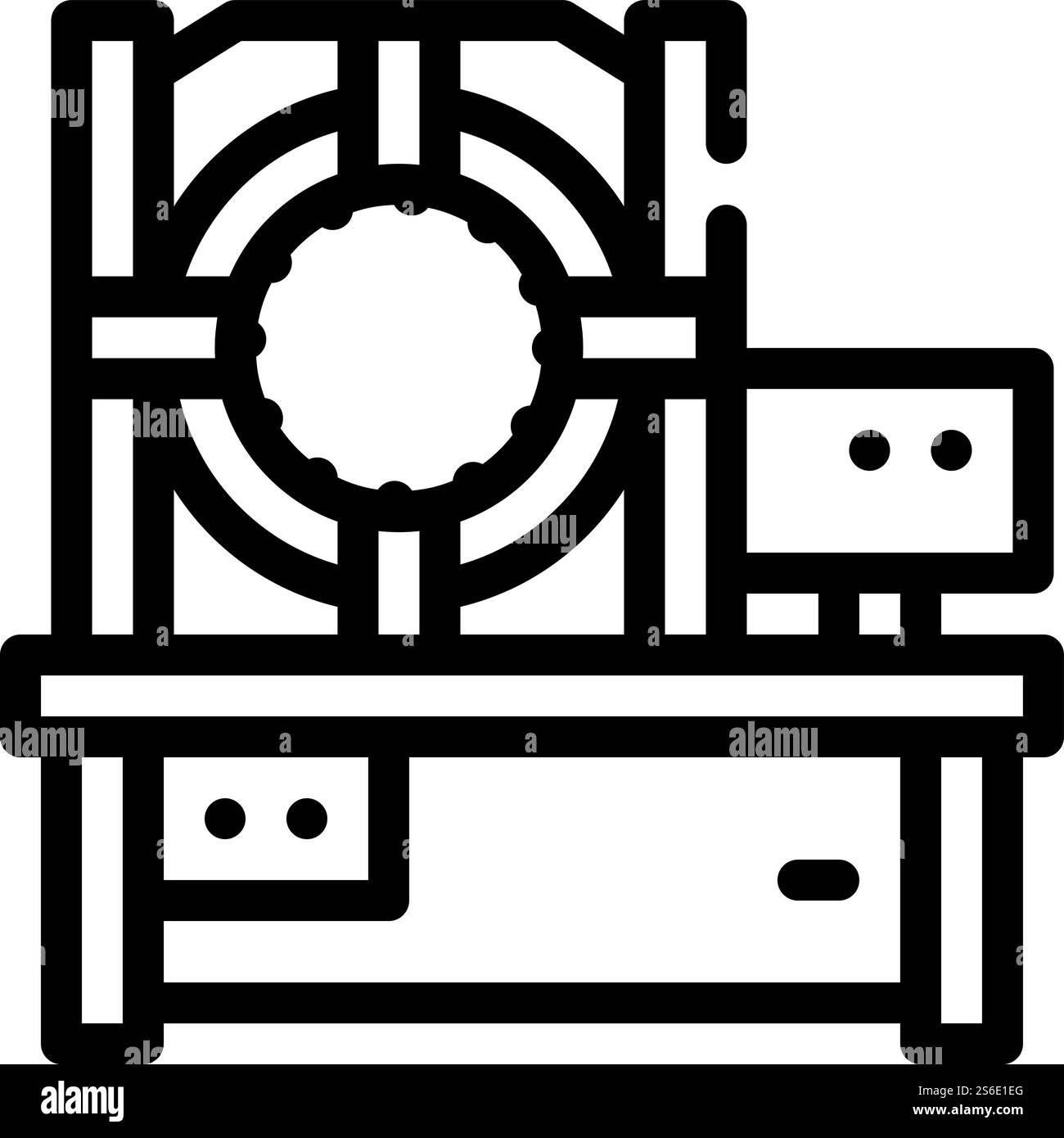 industrial crimping machine line icon vector. industrial crimping ...