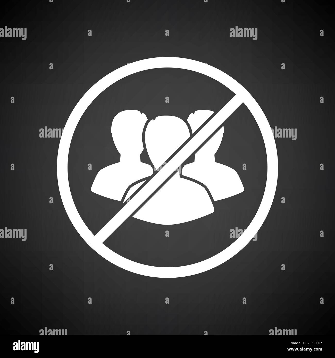 No Meeting Icon. White on Black Background. Vector Illustration Stock ...