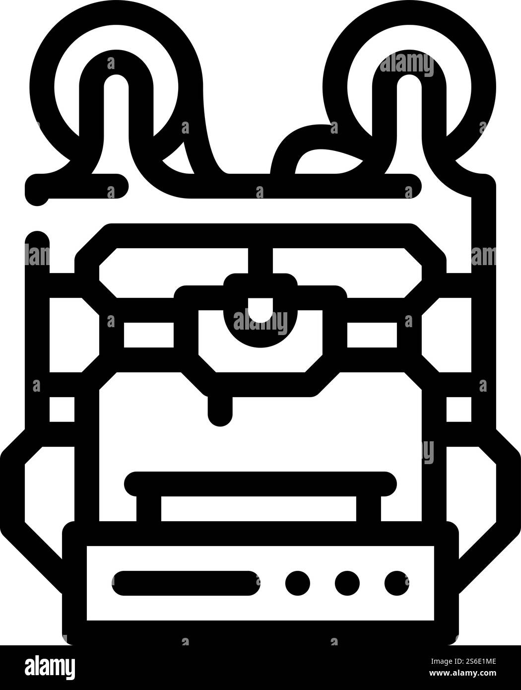 double extruder 3d printer line icon vector. double extruder 3d printer ...