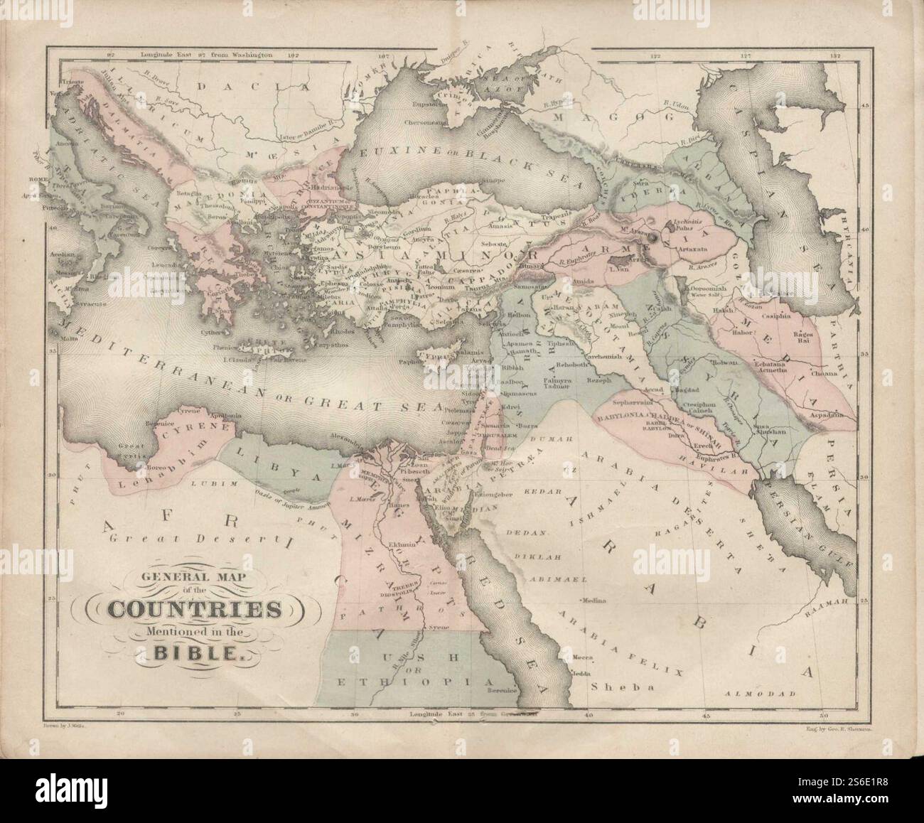 General map of the Countries Mentioned In the Bible Stock Photo - Alamy