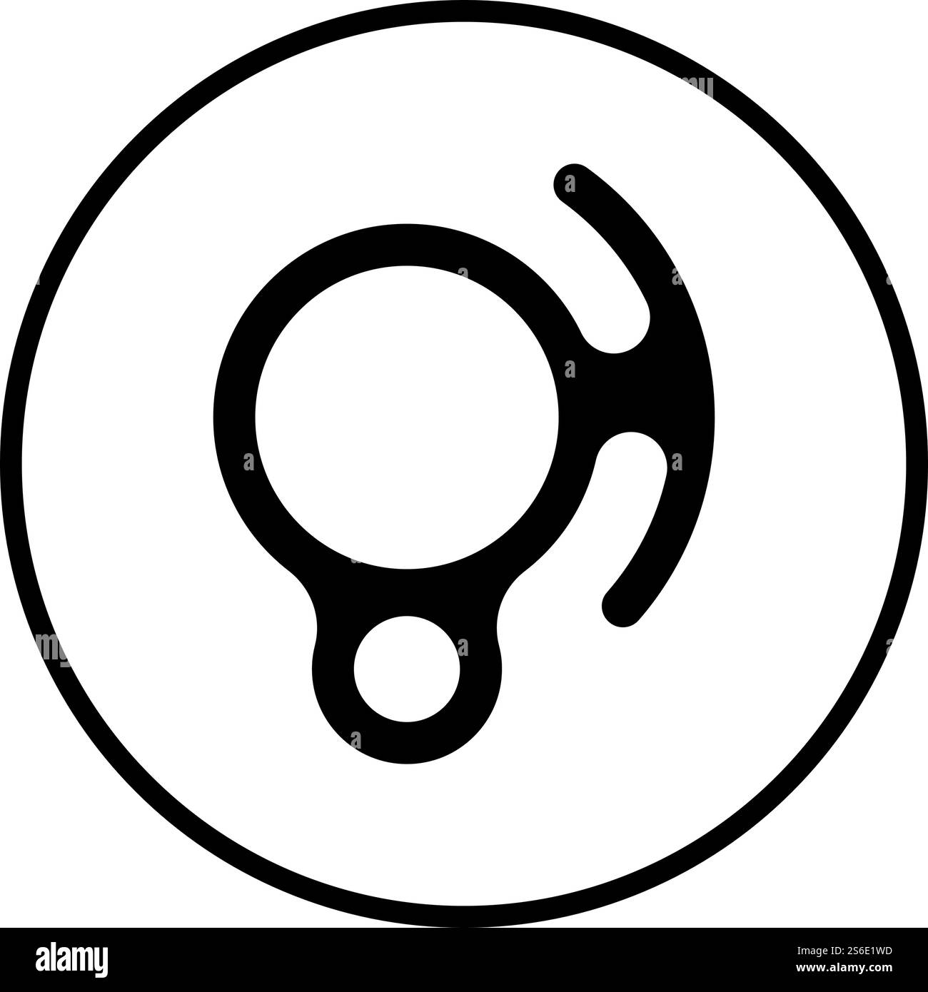 Alpinist Descender Icon. Thin Circle Stencil Design. Vector ...