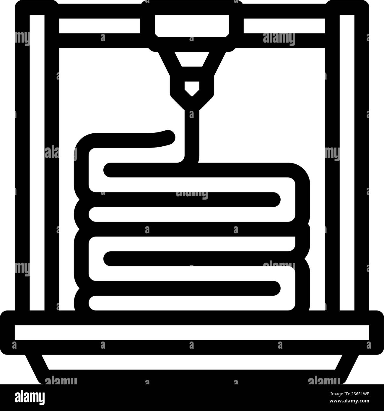 layers of 3d printing line icon vector. layers of 3d printing sign ...