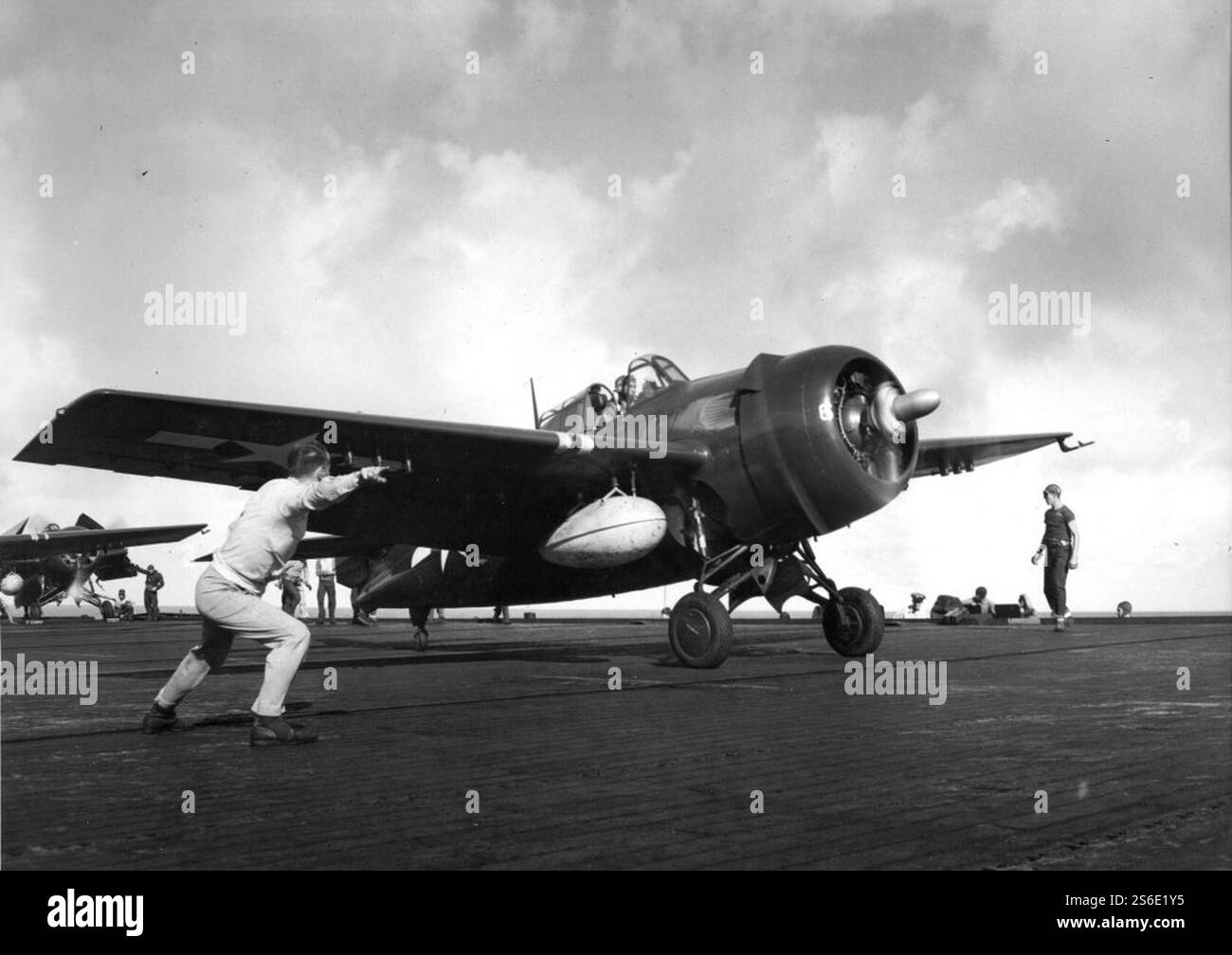 General Motors FM-2 Wildcat is launched from USS Makin Island (CVE-93 ...