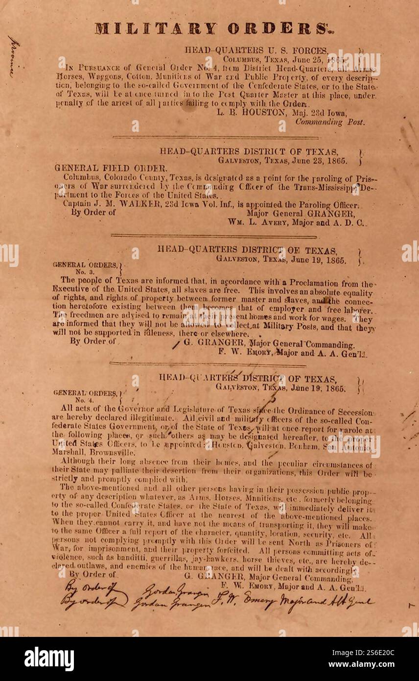 General order no 3 hi-res stock photography and images - Alamy