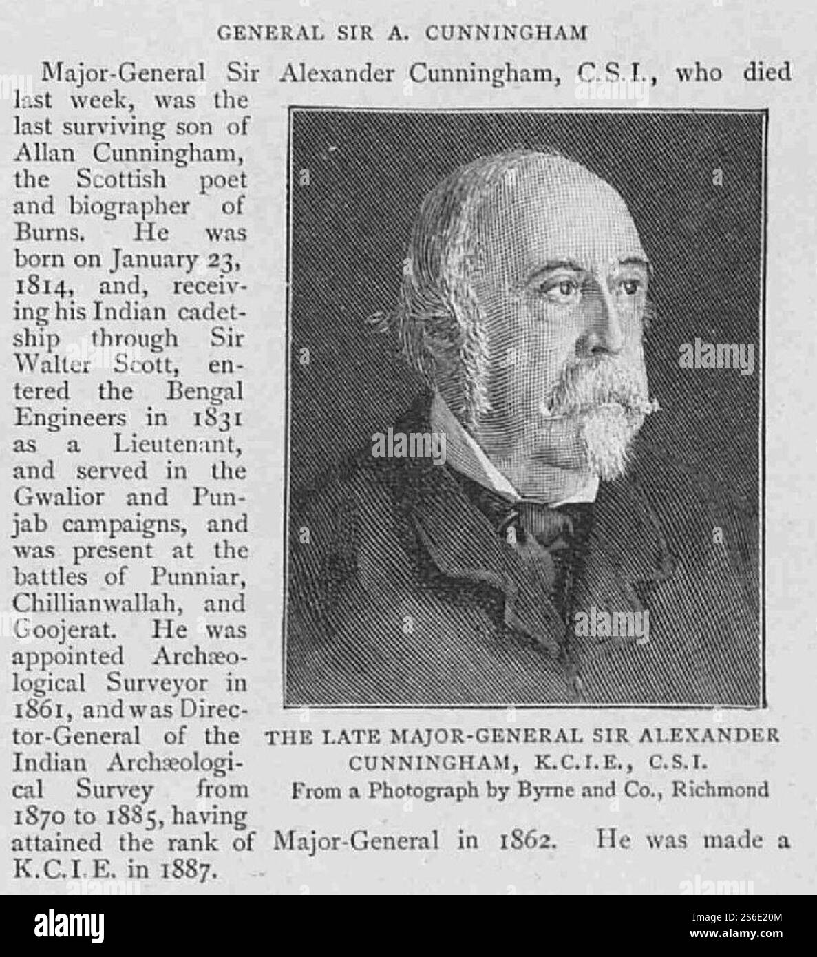 General Sir A. Cunningham Stock Photo - Alamy