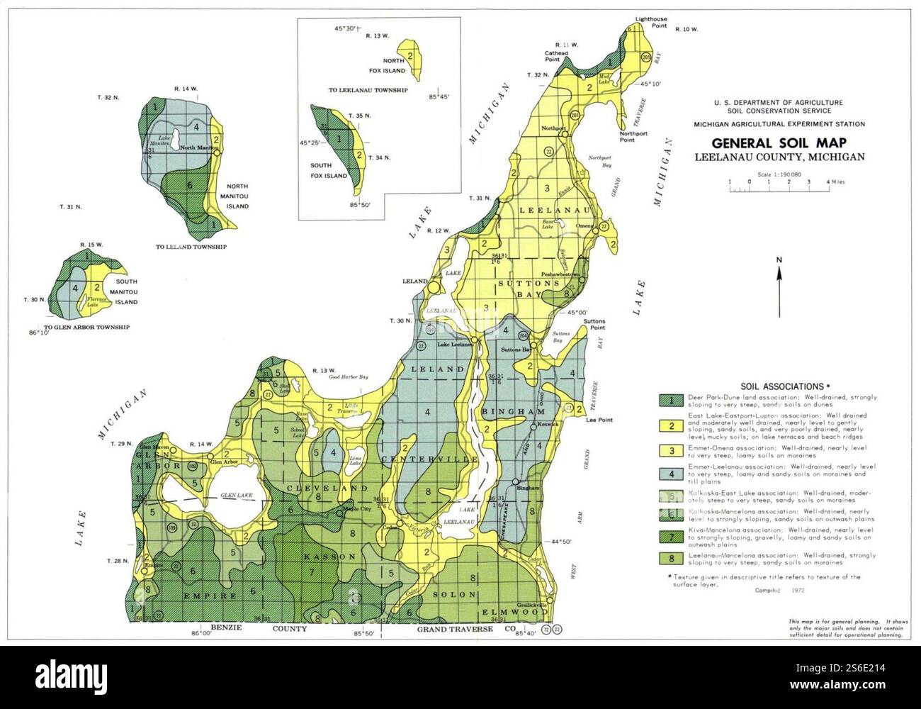 General soil map of Leelanau County, Michigan Stock Photo - Alamy