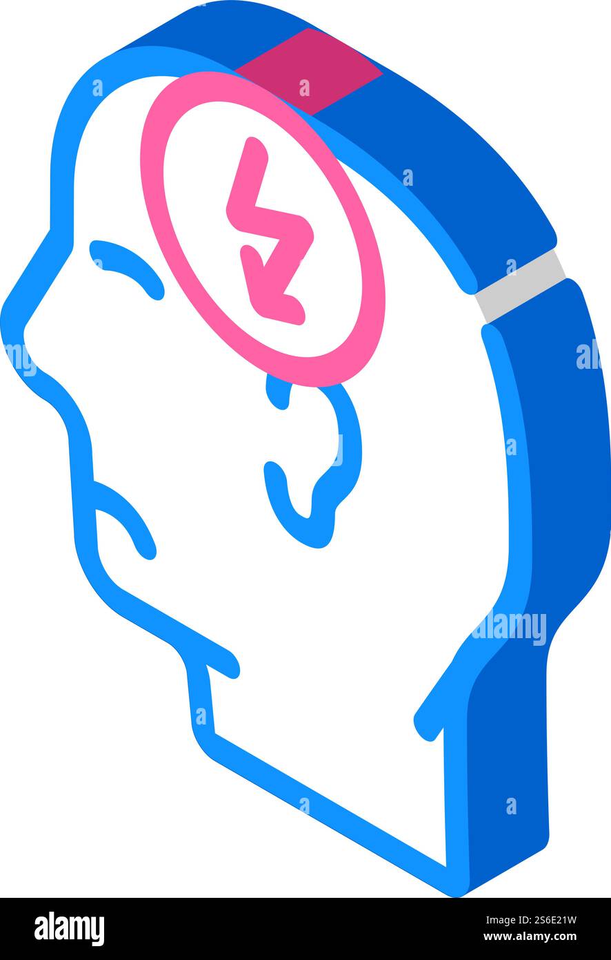 head cutting ache, headache isometric icon vector. head cutting ache ...