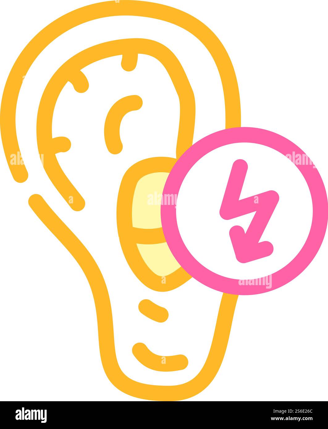 ear cutting ache color icon vector. ear cutting ache sign. isolated ...