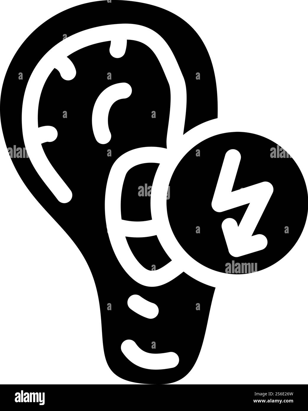 ear cutting ache glyph icon vector. ear cutting ache sign. isolated ...