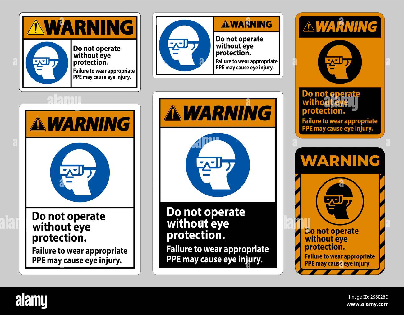 Warning Sign Do Not Operate Without Eye Protection, Failure To Wear ...