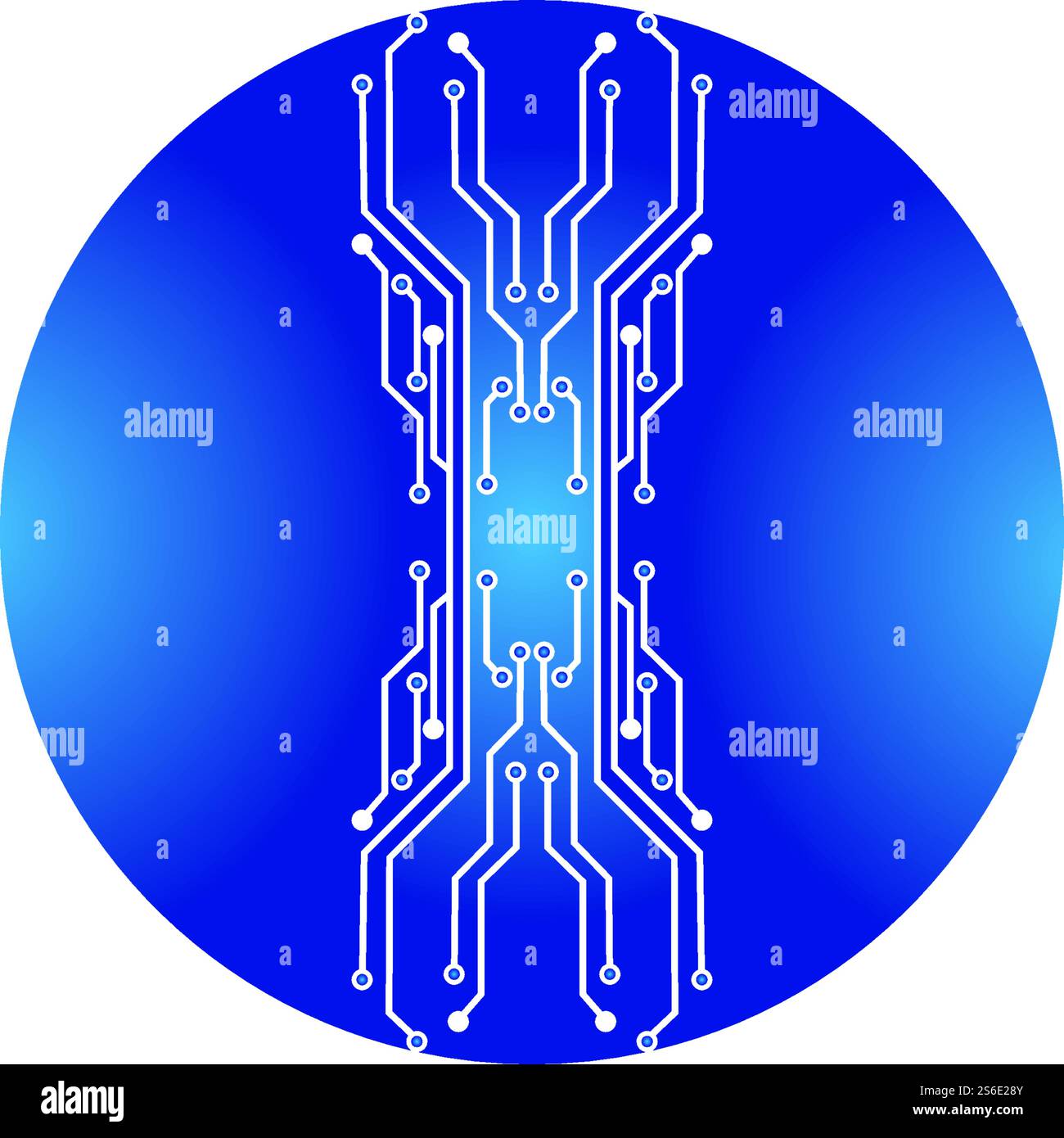 circuit in the circle icon.technology logo design template symbol icon ...