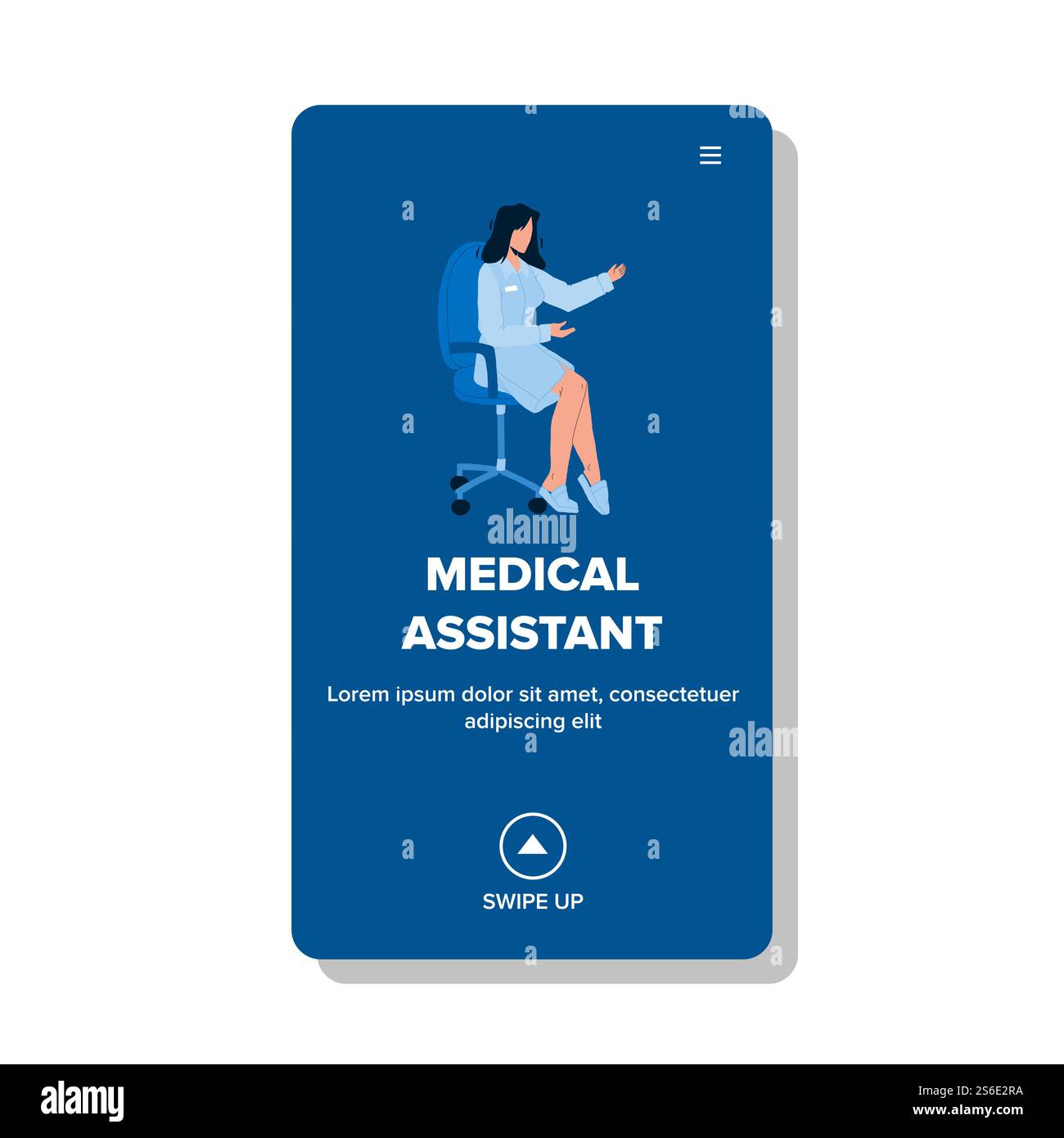 Medical Assistant Woman Sitting On Chair Vector. Doctor Medical ...