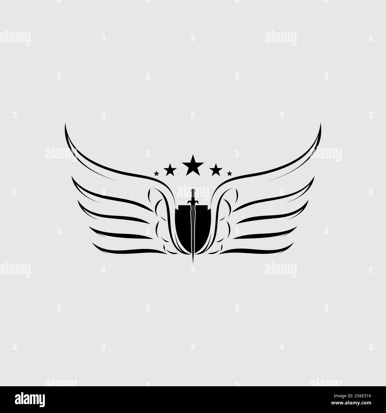The winged sword with shield vector icon Stock Vector Image & Art - Alamy