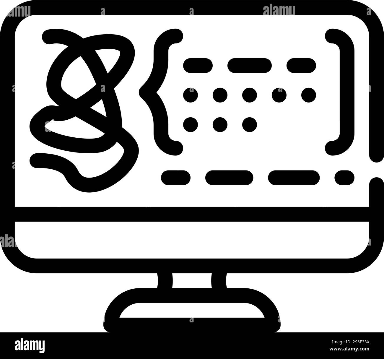 decoding protein molecule line icon vector. decoding protein molecule ...