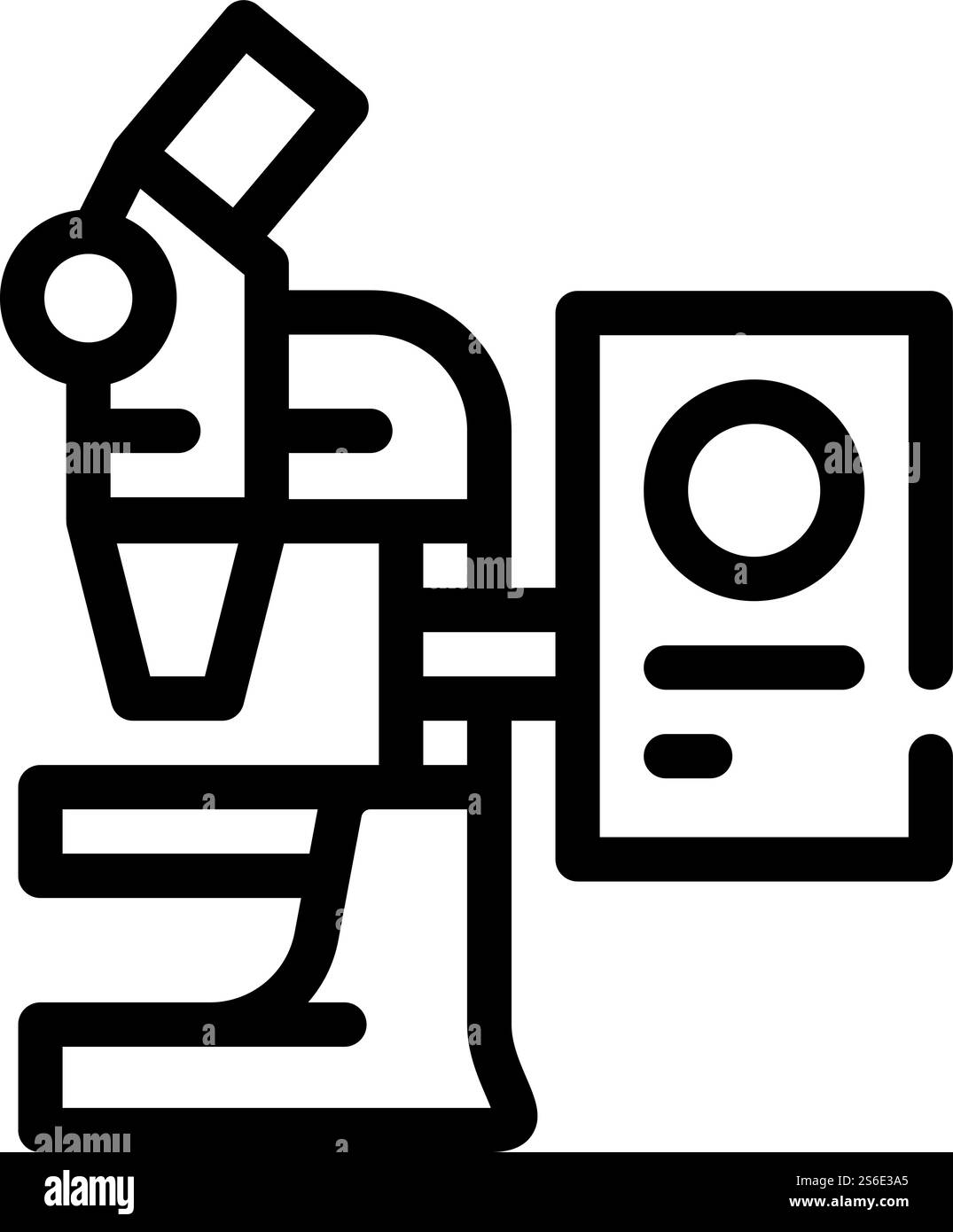 electronic microscope line icon vector. electronic microscope sign ...