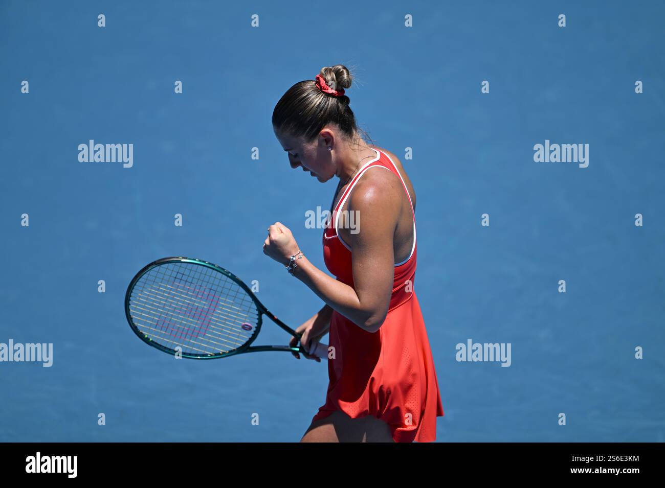 Melbourne, Australia. 17th Jan, 2025. Marta Kostyuk of Ukraine reacts ...