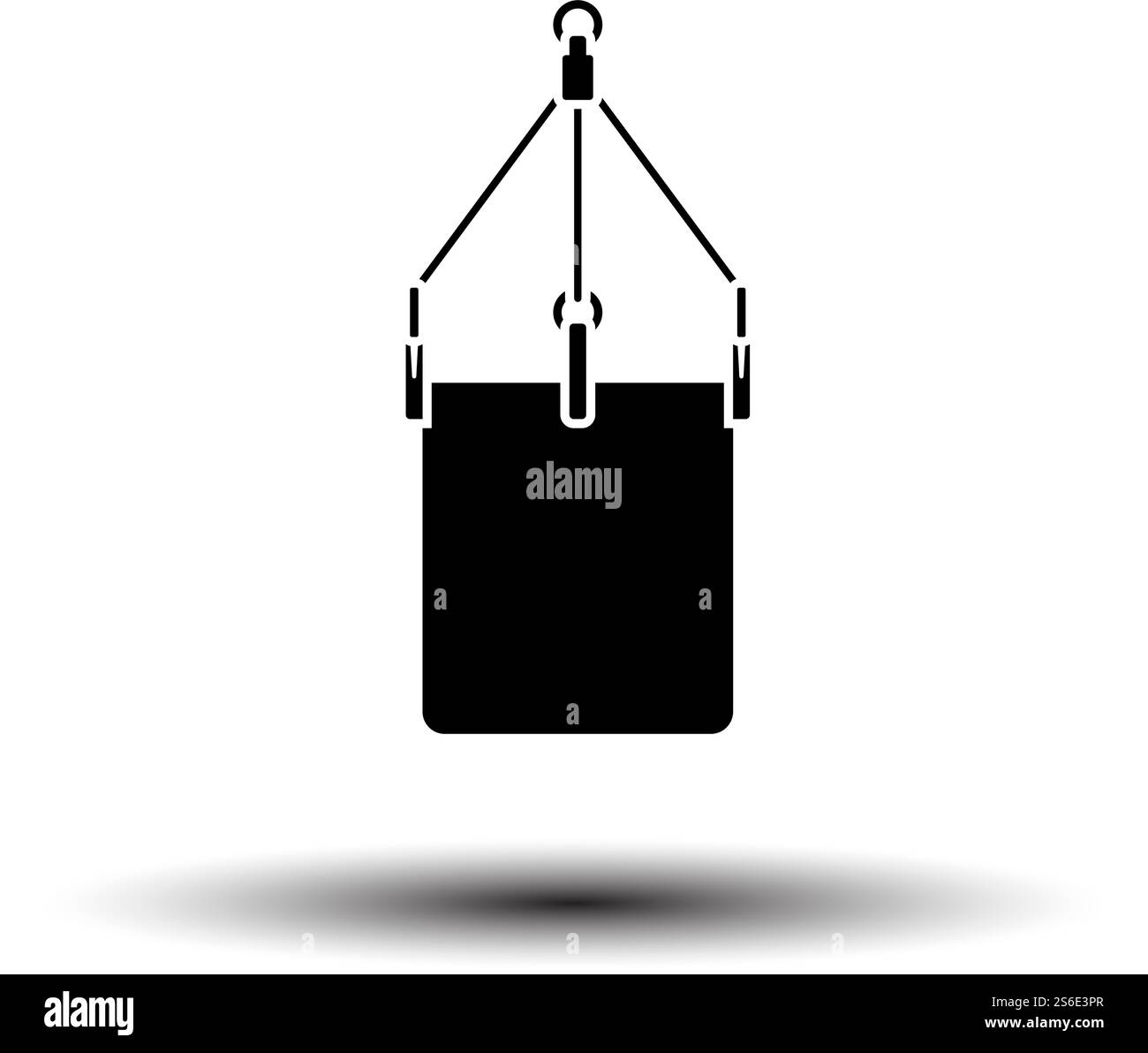 Alpinist Bucket Icon. Black on White Background With Shadow. Vector ...