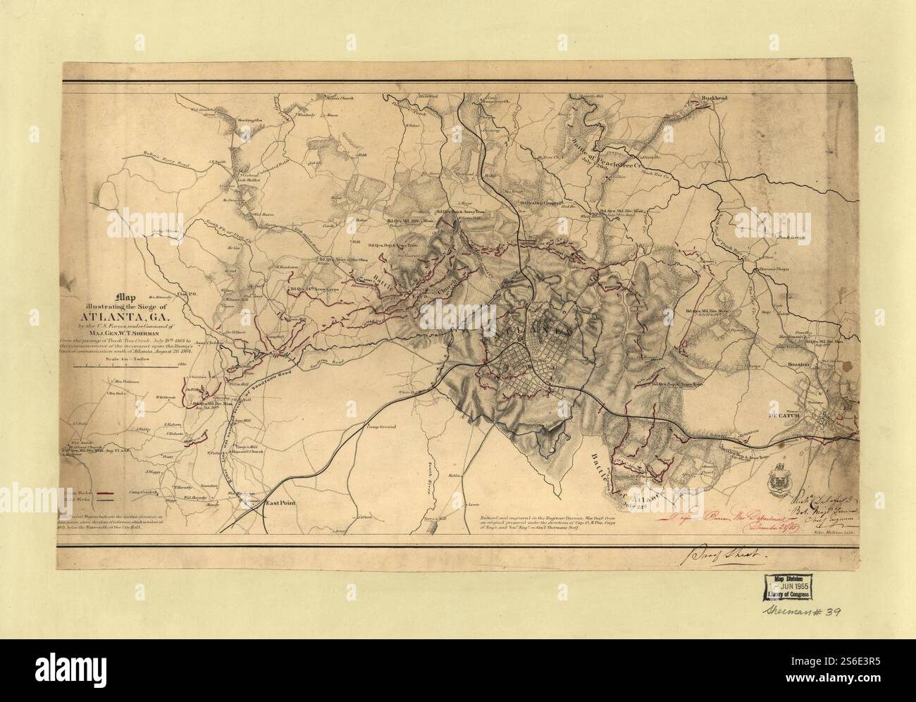 Map illustrating the siege of Atlanta, Ga., by the U.S. forces under ...