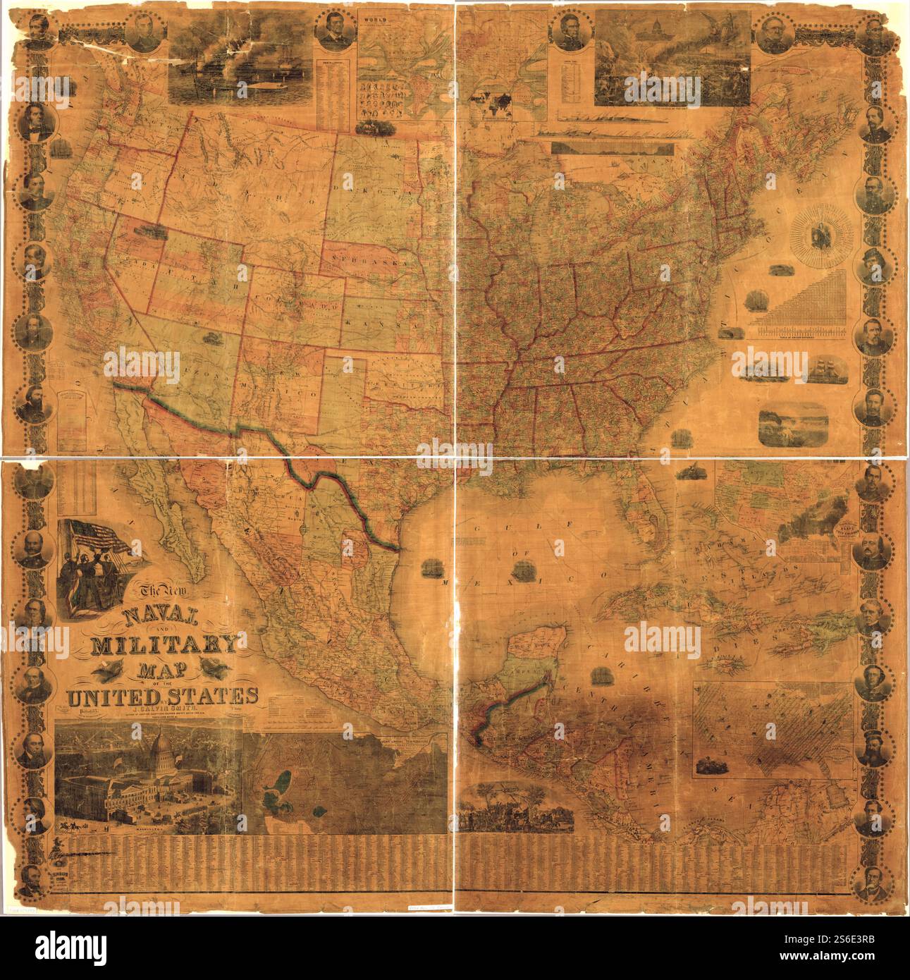 The new naval and military map of the United States 1862 by Smith J ...