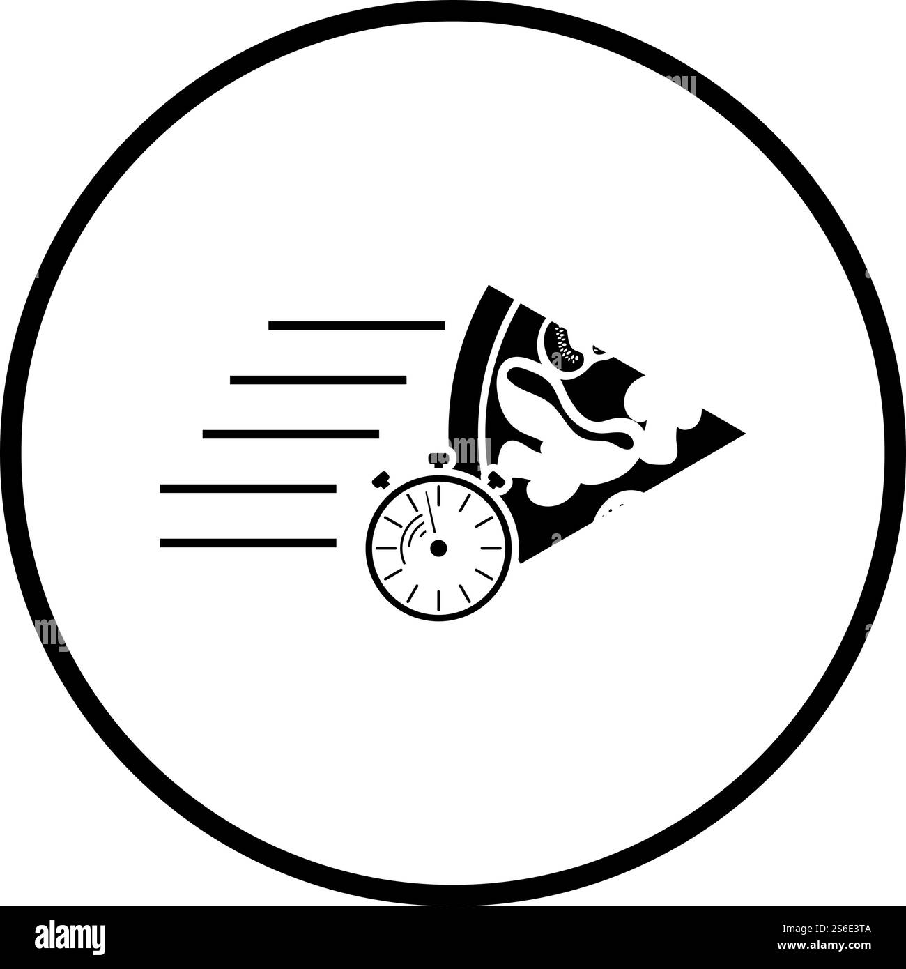 Pizza Delivery Icon. Thin Circle Stencil Design. Vector Illustration ...