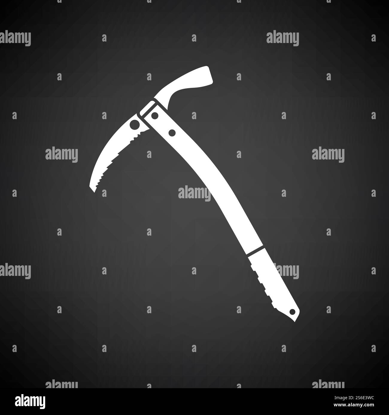 Ice Axe Icon. White on Black Background. Vector Illustration Stock ...