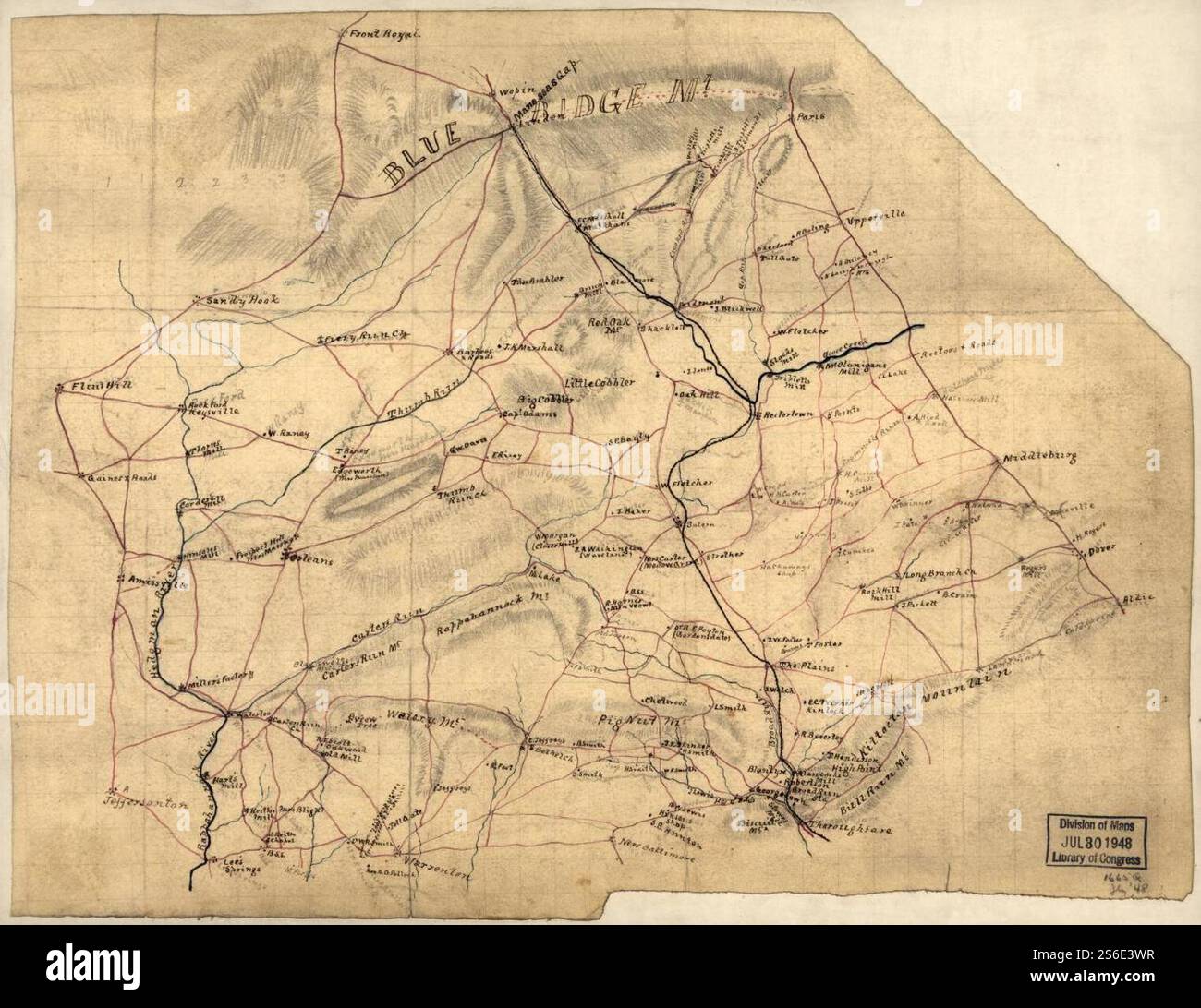 [Map of Fauquier County, Va.]. 1860 Stock Photo - Alamy