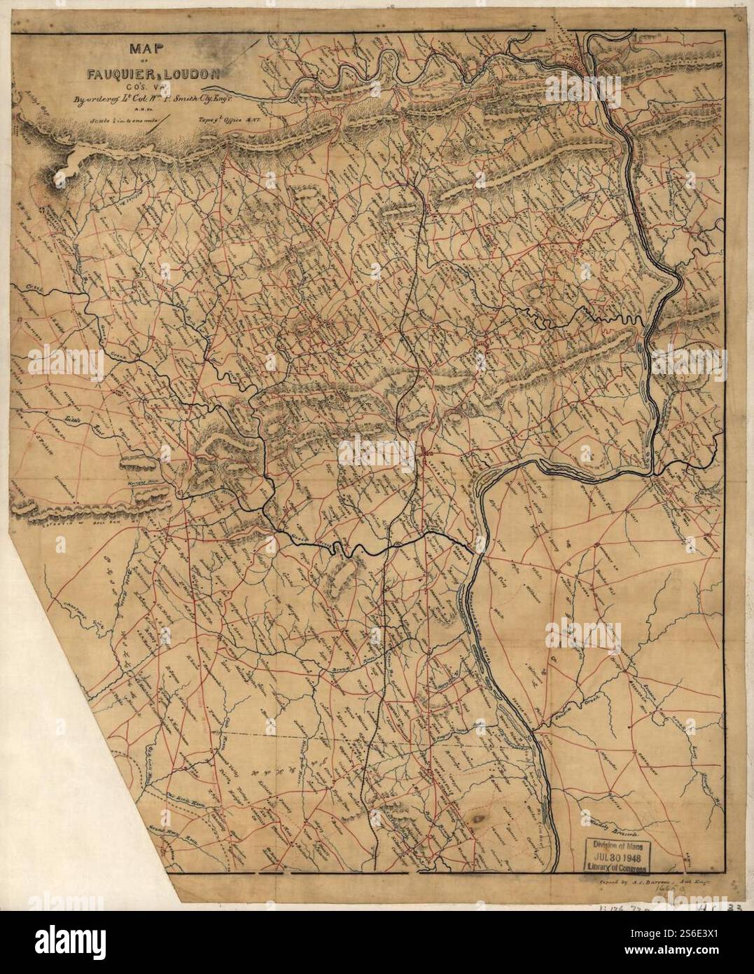 Map of Fauquier & Loudon [sic] co's. Va. 1863 by Barrows A. S., Smith ...