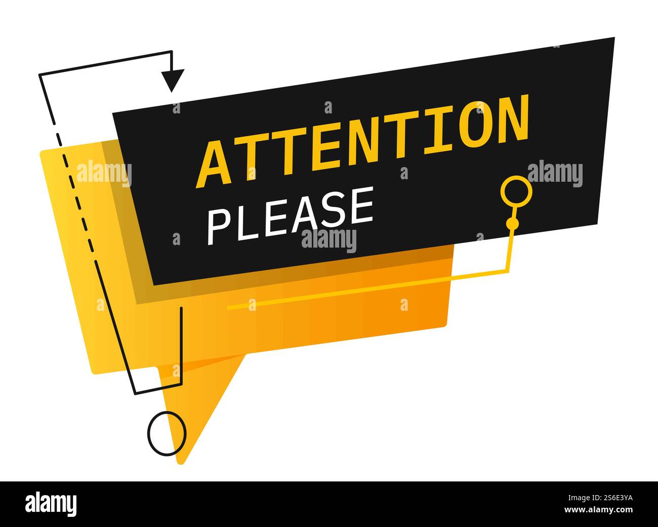 Banner or sign asking for attention, isolated box with inscription and ...