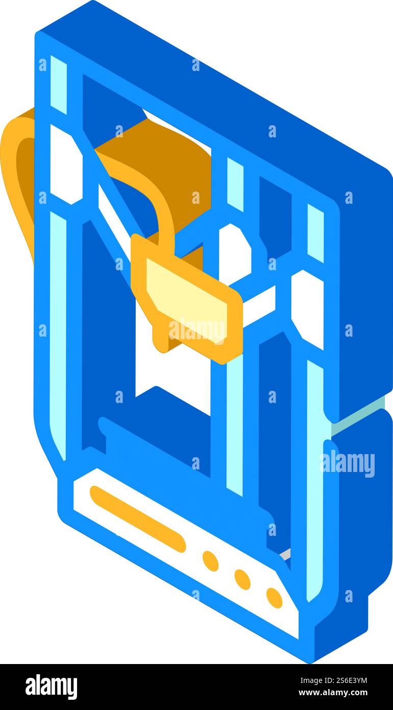 3d printer electronic equipment isometric icon vector. 3d printer electronic equipment sign ...