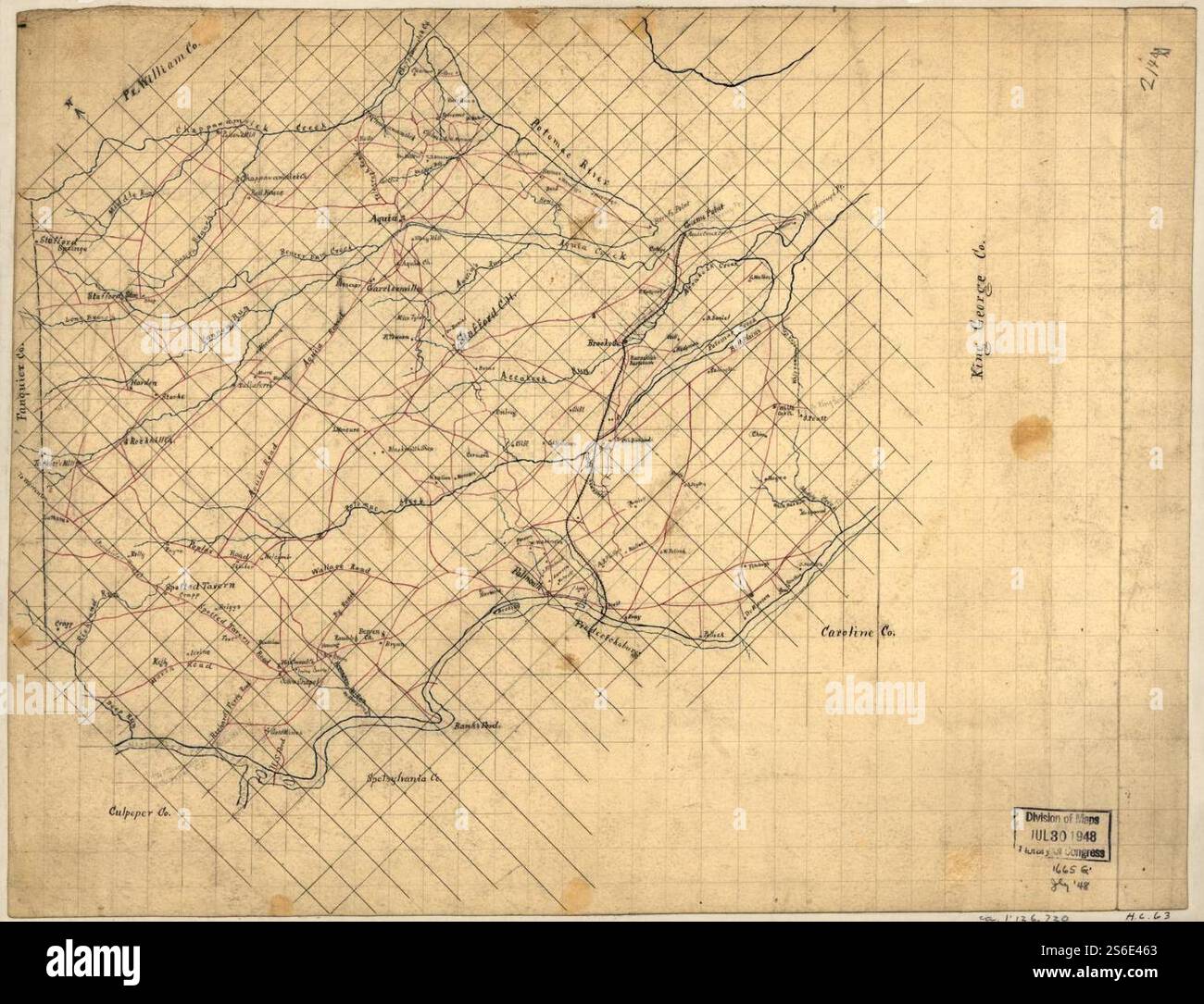 [Map of Stafford County, Va.]. 1860 Stock Photo - Alamy