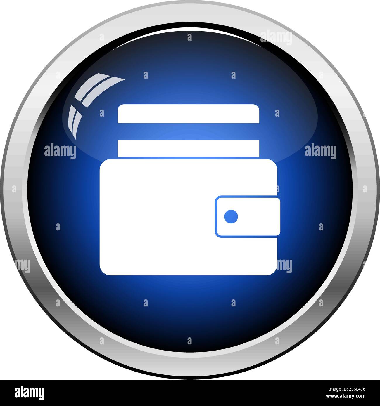 Credit Card Get Out From Purse Icon. Glossy Button Design. Vector ...