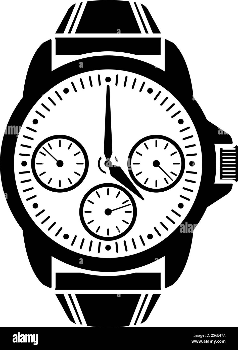 Business Watch Icon. Black Stencil Design. Vector Illustration Stock ...