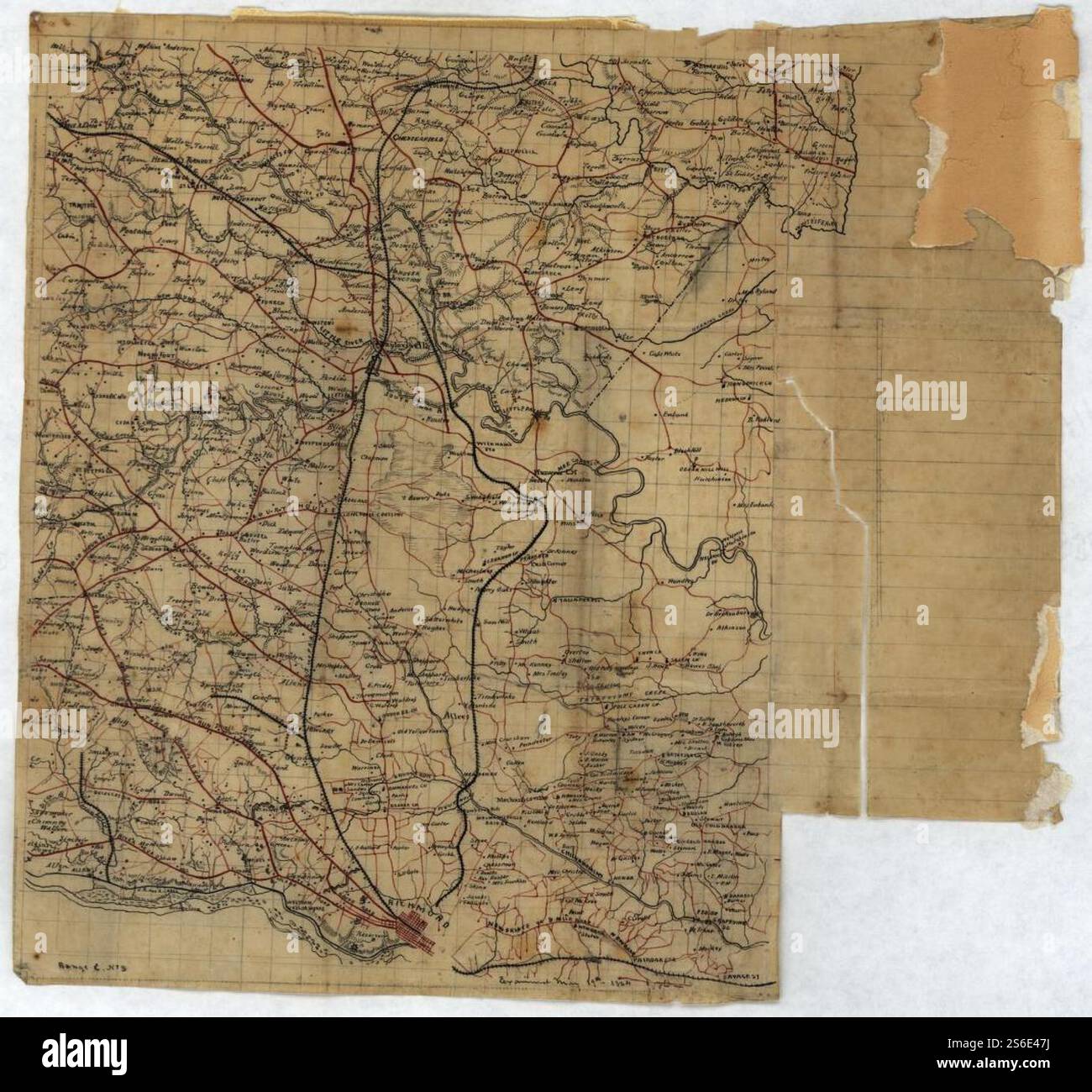 [Map of Henrico, Hanover and Caroline counties.] 1864 by Hotchkiss ...