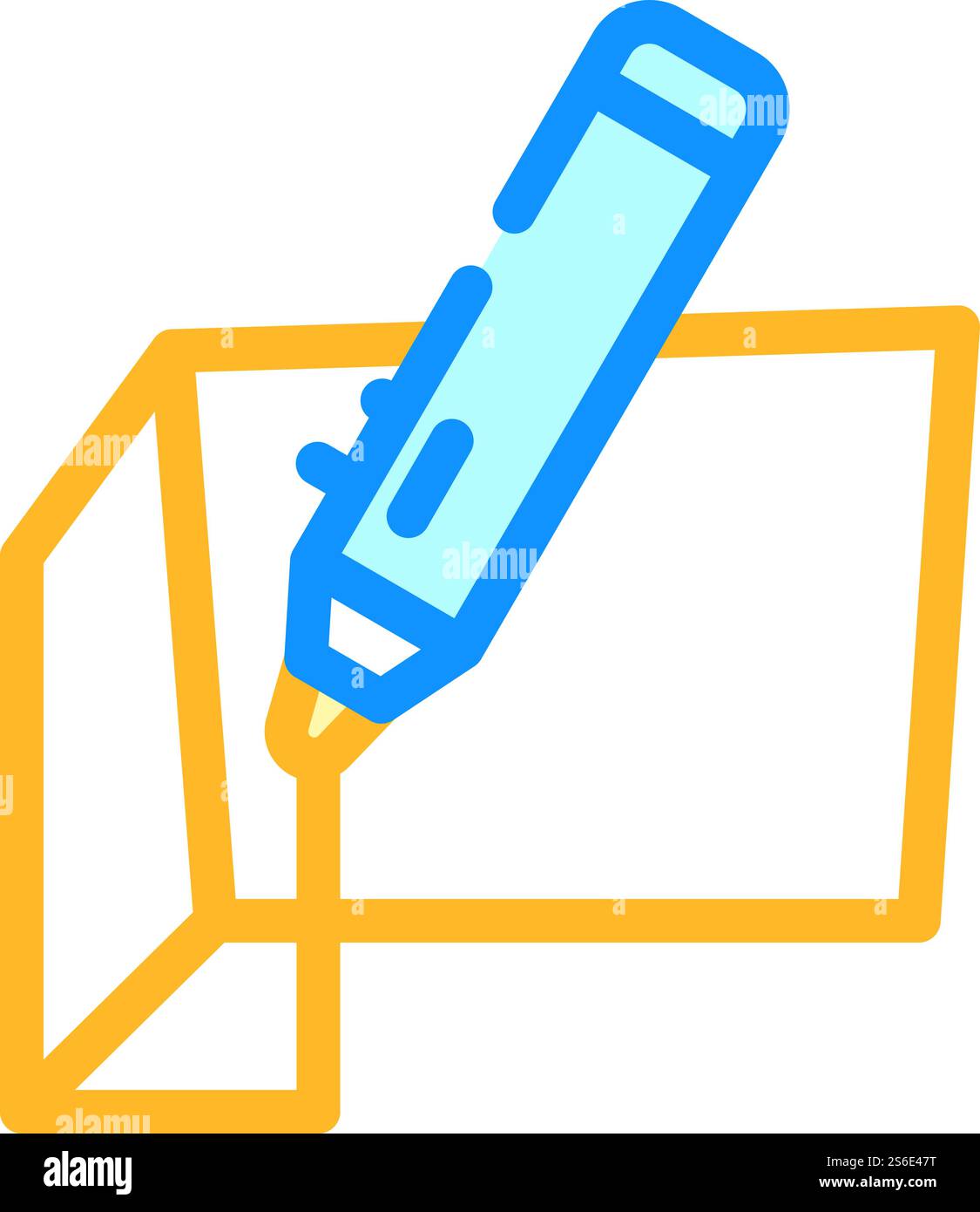 3d pen color icon vector. 3d pen sign. isolated symbol illustration. 3d ...