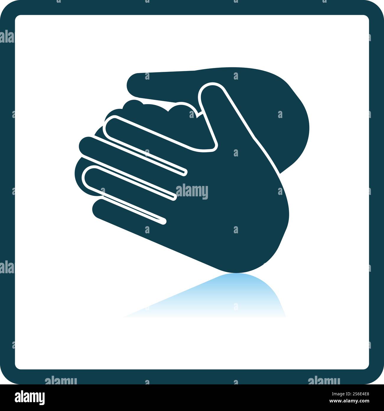 Hand Washing Icon. Square Shadow Reflection Design. Vector Illustration ...
