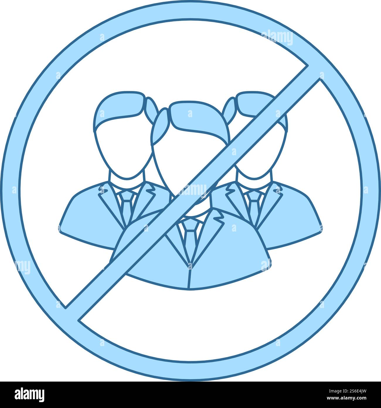 No Meeting Icon. Thin Line With Blue Fill Design. Vector Illustration ...