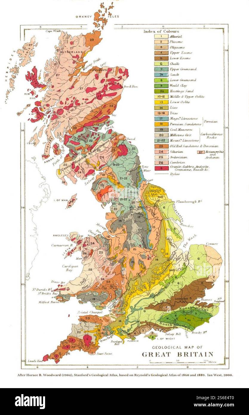 Geological map of Great Britain Stock Photo - Alamy