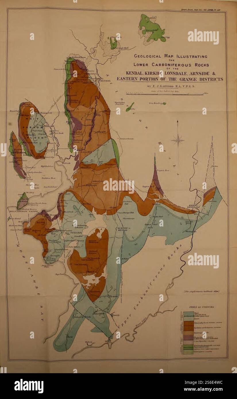 Geological Map NW England Garwood 1912 01 Stock Photo - Alamy