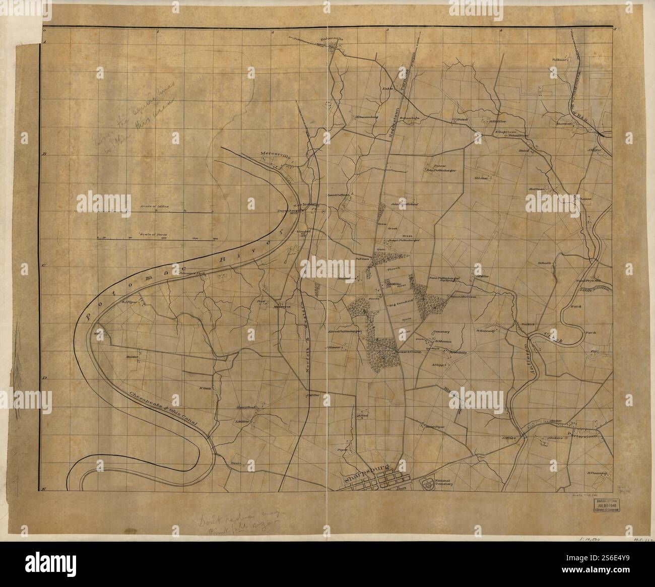 [Northwest, or no. 1 sheet of preliminary map of Antietam (Sharpsburg ...