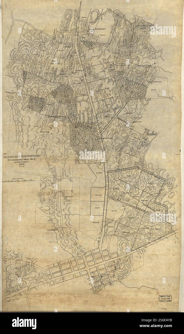 Antietam battlefield : preliminary map no. 3 1895 by Hotchkiss Jedediah ...