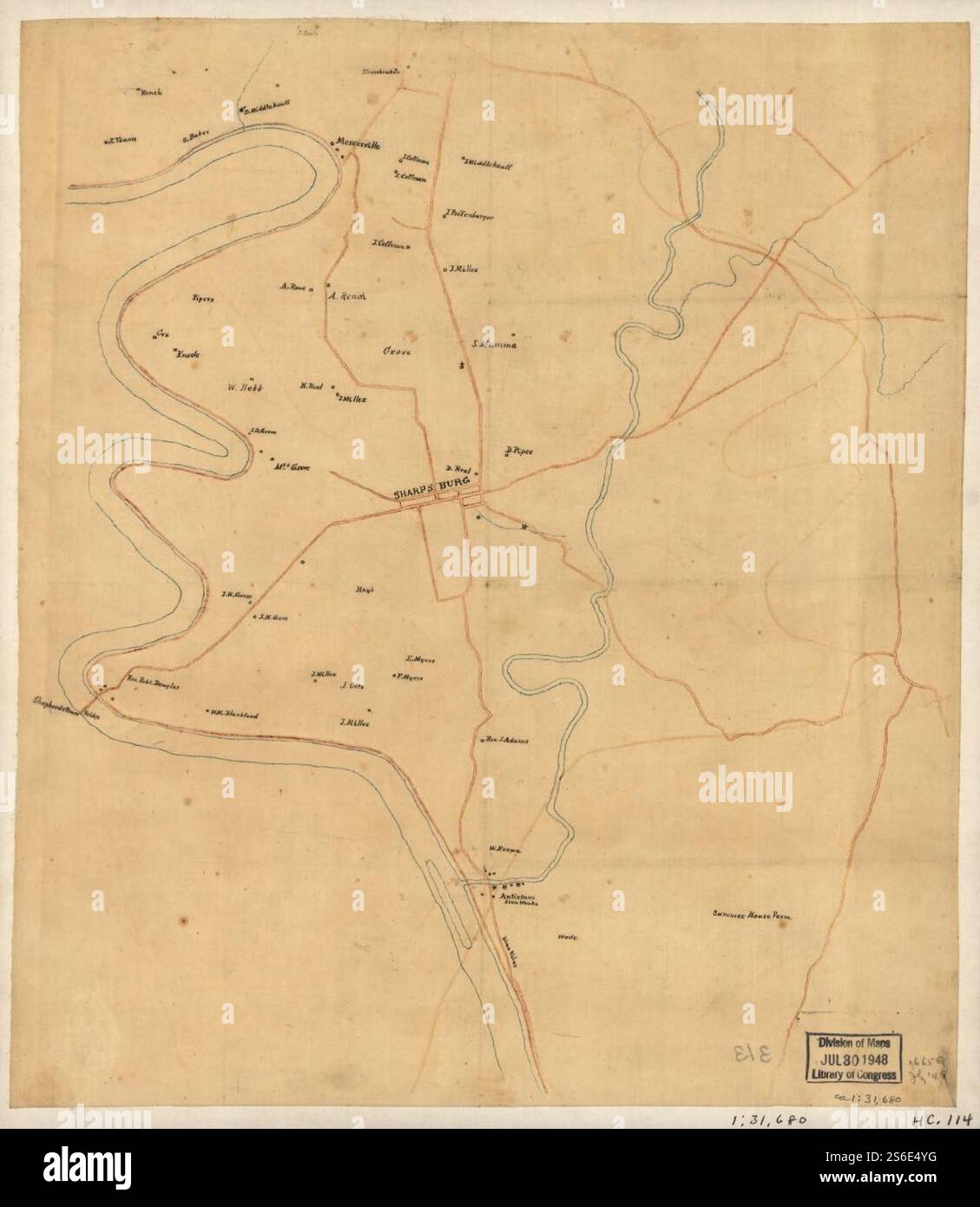 [Preliminary map of the Antietam battlefield area, including Sharpsburg ...