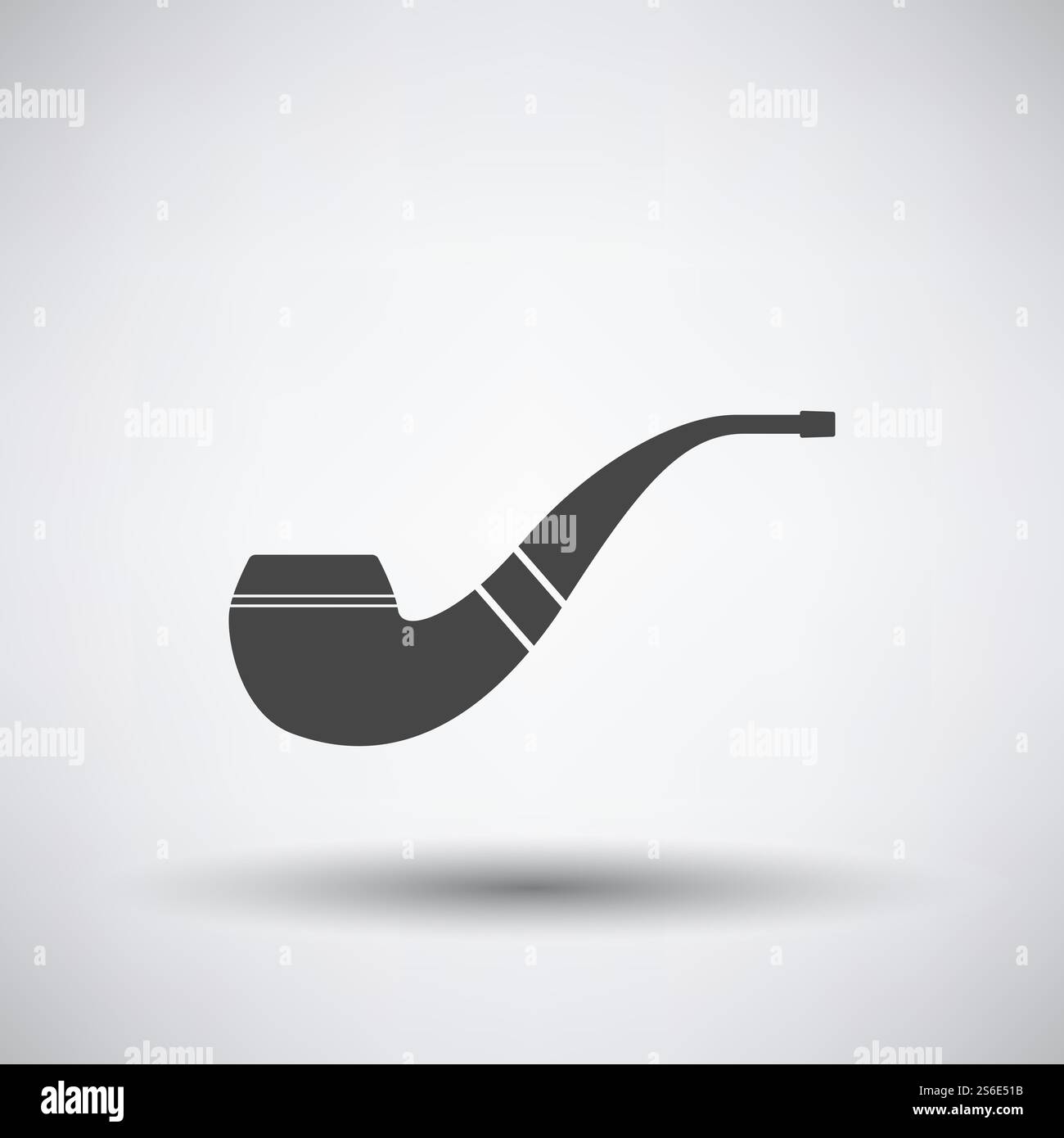 Smoking Pipe Icon. Dark Gray on Gray Background With Round Shadow ...