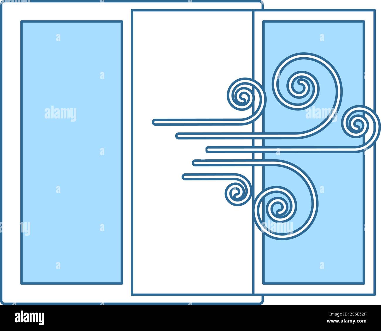 Room Ventilation Icon. Thin Line With Blue Fill Design. Vector ...