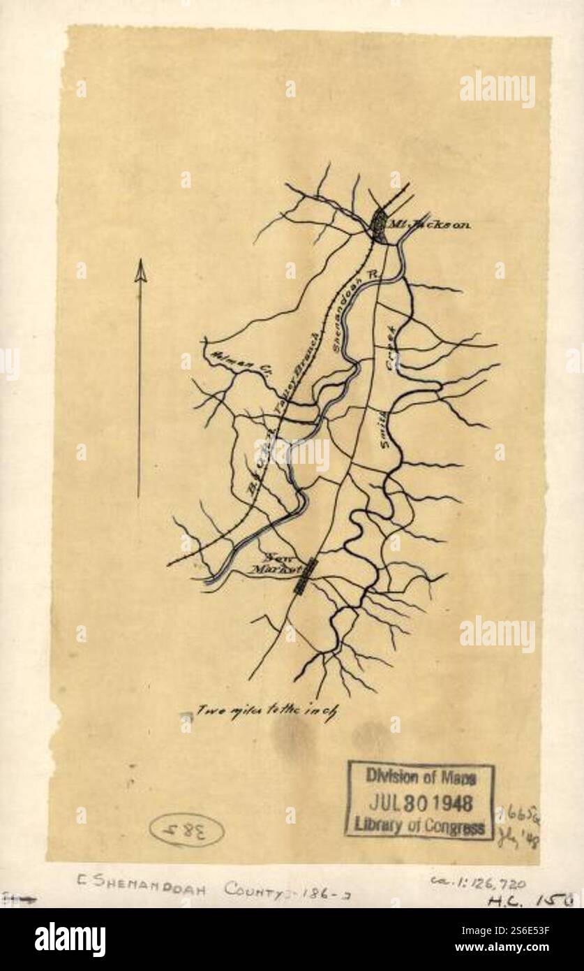 [Map of Shenandoah County between Mt. Jackson and New Market, Virginia ...