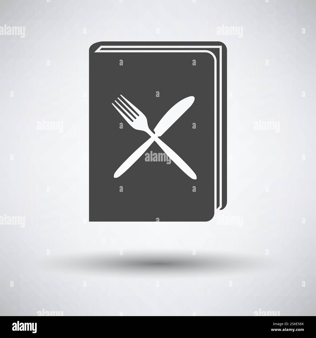 Menu Book Icon. Dark Gray on Gray Background With Round Shadow. Vector ...