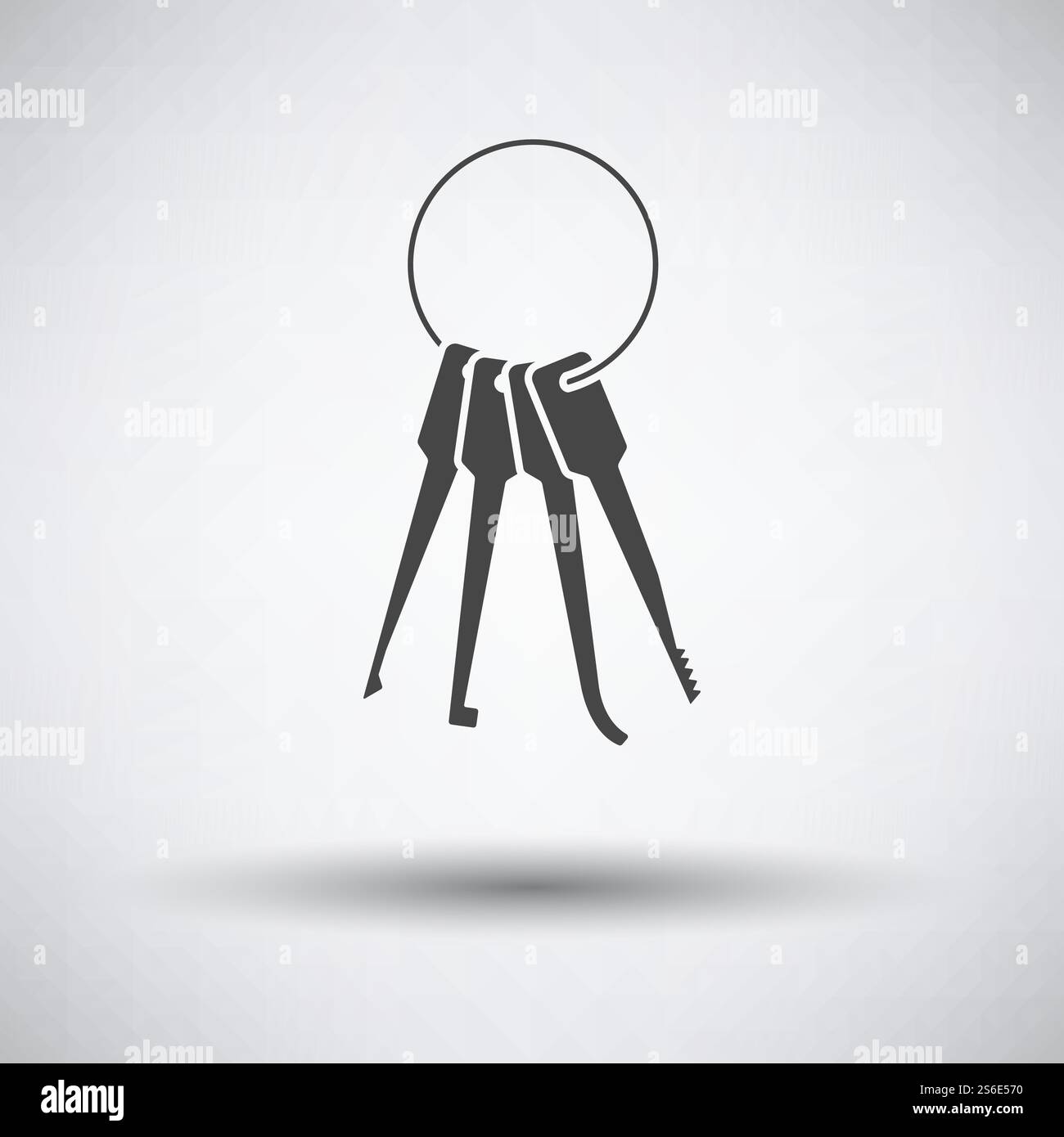 Lockpick Icon. Dark Gray on Gray Background With Round Shadow. Vector ...