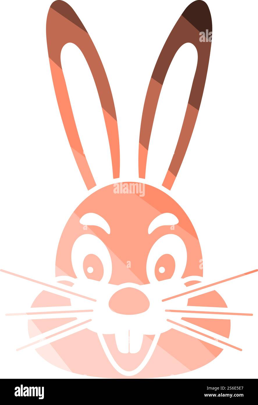 Easter Rabbit Icon. Flat Color Ladder Design. Vector Illustration Stock ...
