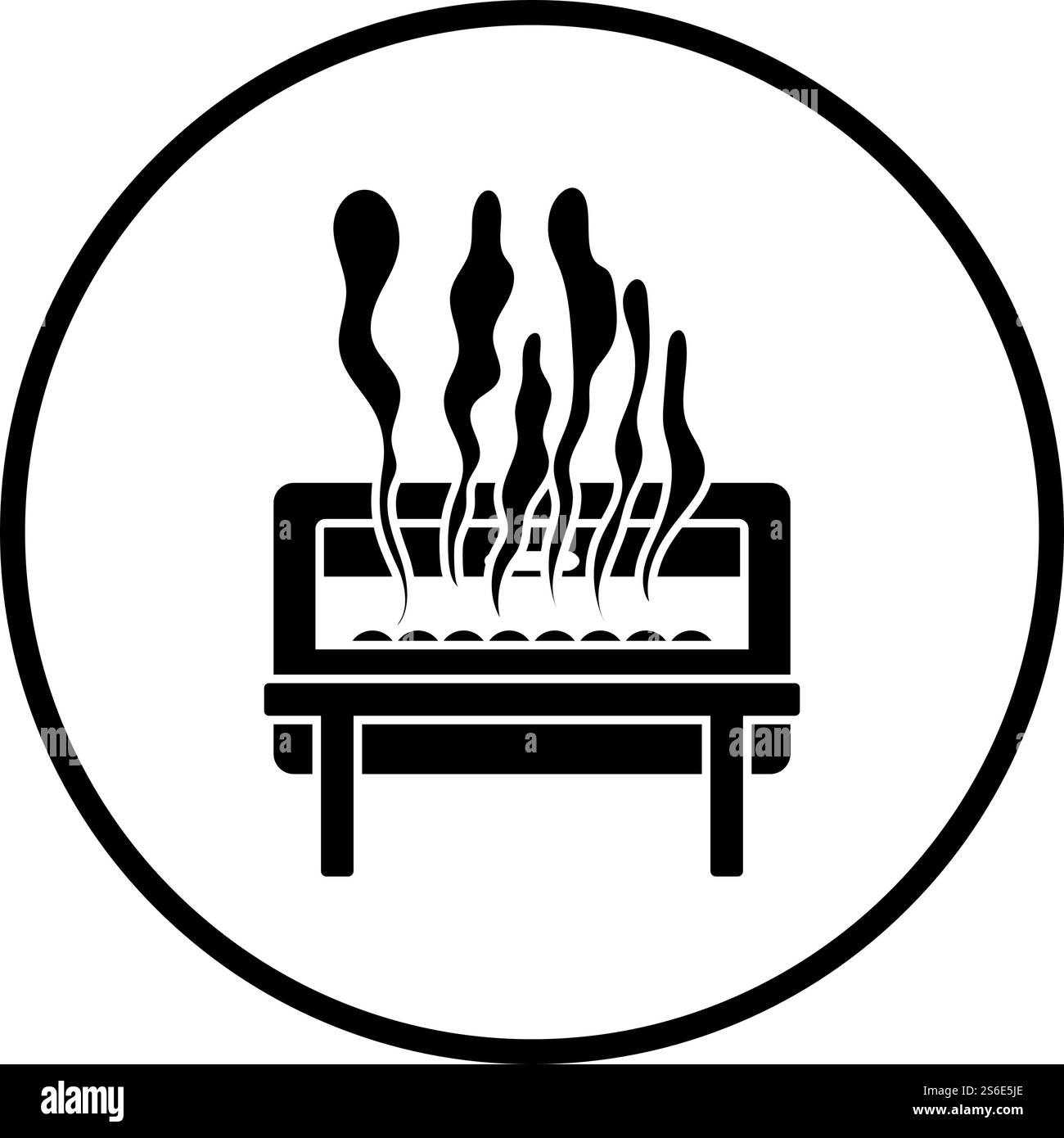 Chafing Dish Icon. Thin Circle Stencil Design. Vector Illustration ...