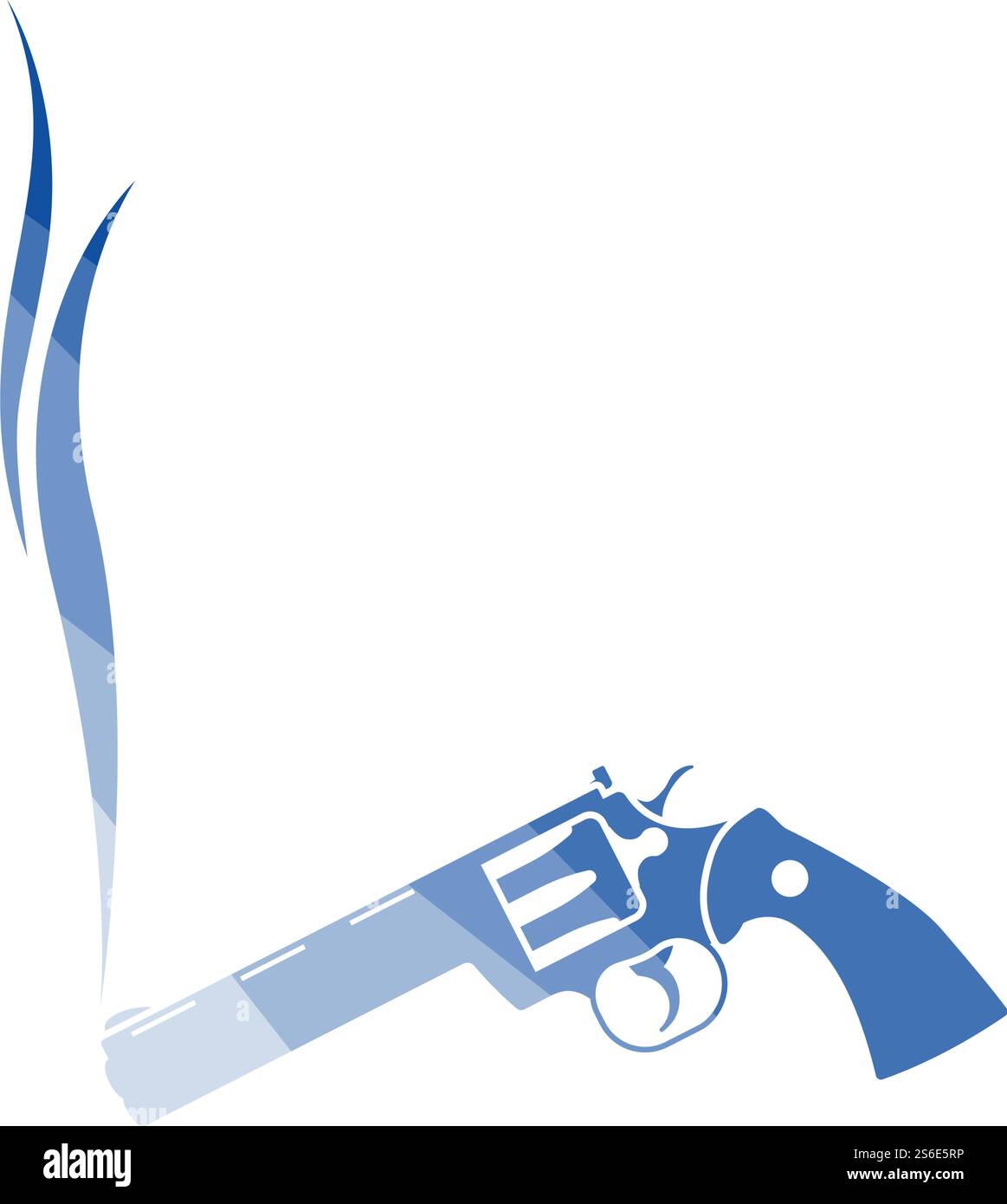 Smoking Revolver Icon. Flat Color Ladder Design. Vector Illustration ...