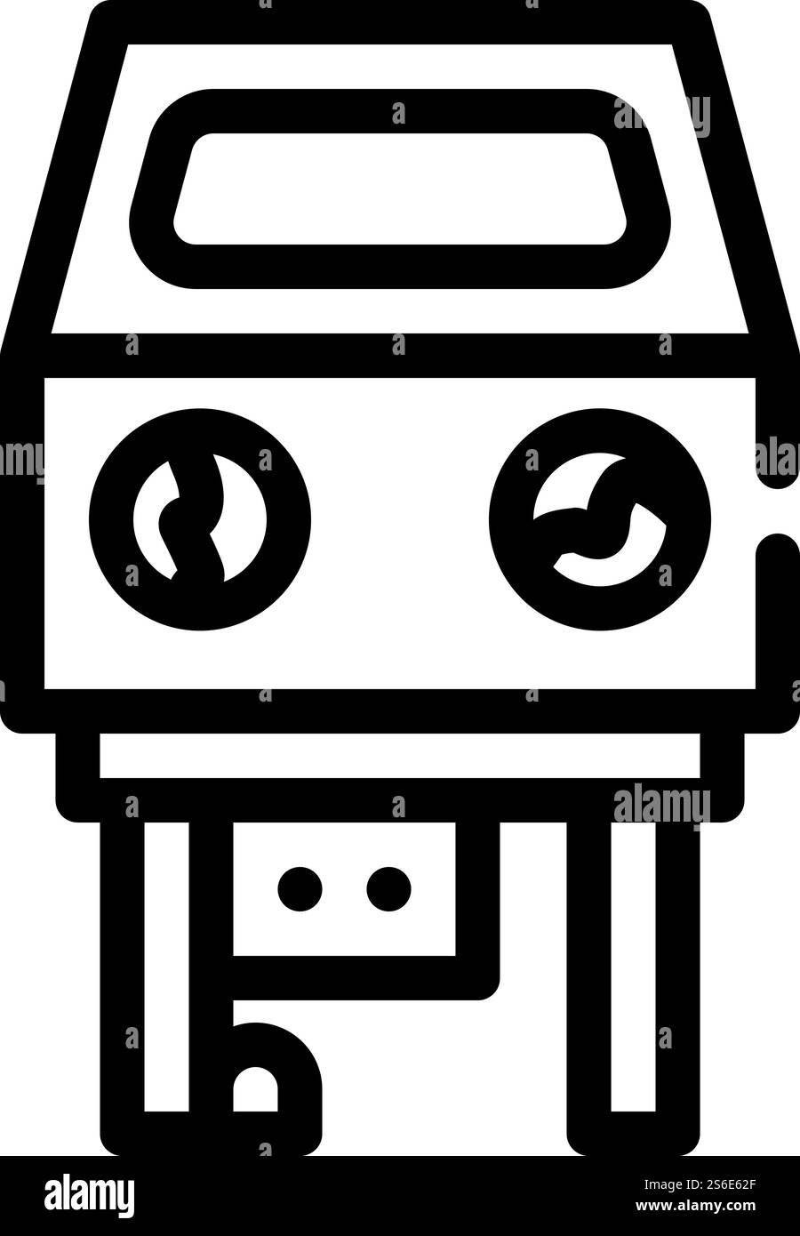 sandblasting chamber line icon vector. sandblasting chamber sign ...